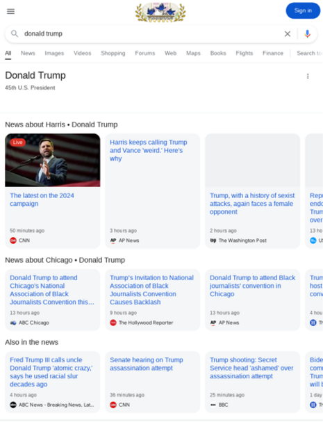 Google Still at It, Props Up Kamala Harris in Searches for Trump ...