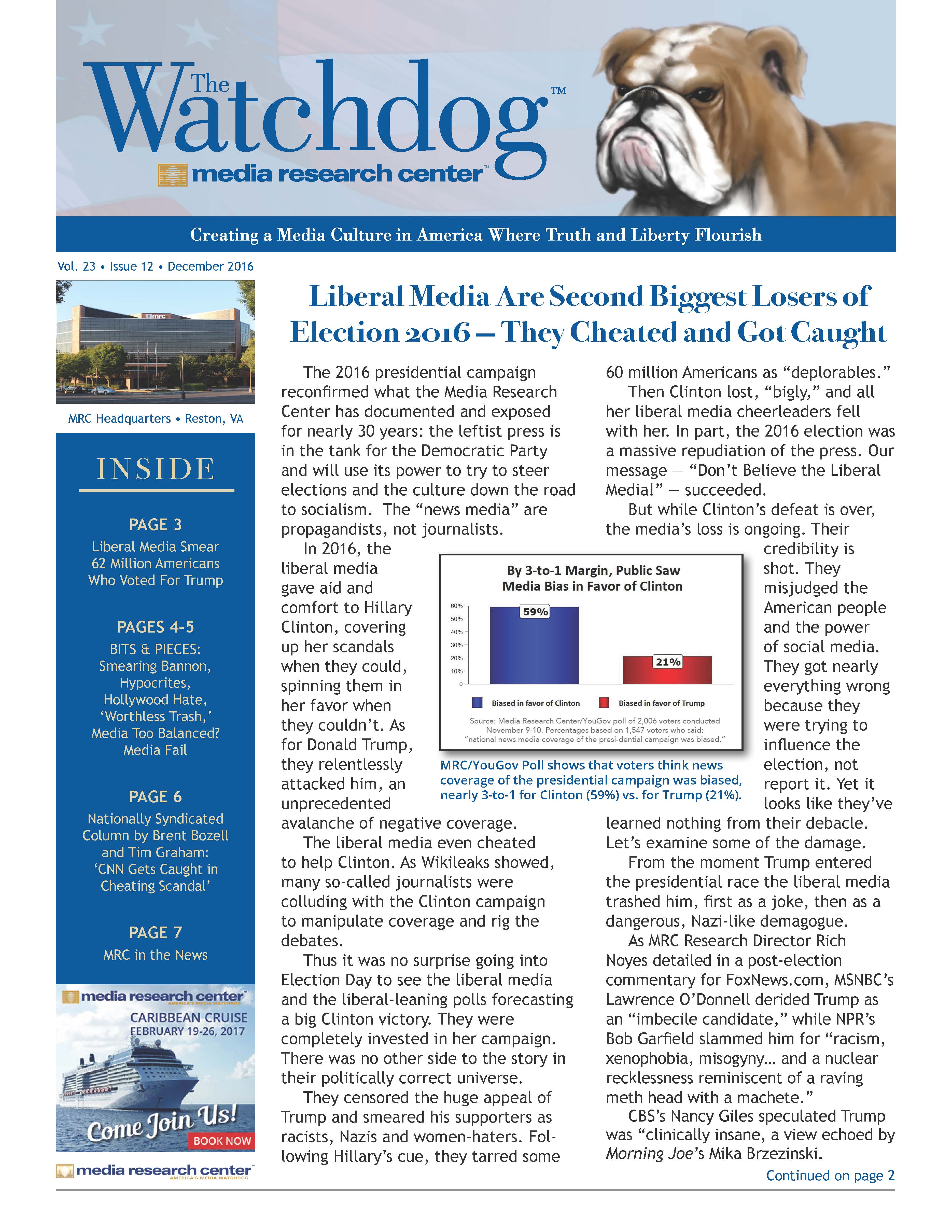 Watchdog - December - 2016 | Media Research Center